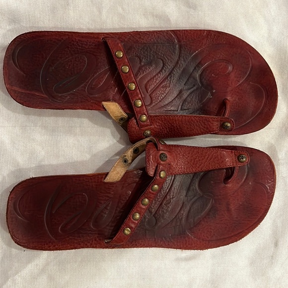 Frye | Shoes | Frye Red Brown Leather Sandals Size 7 | Poshmark